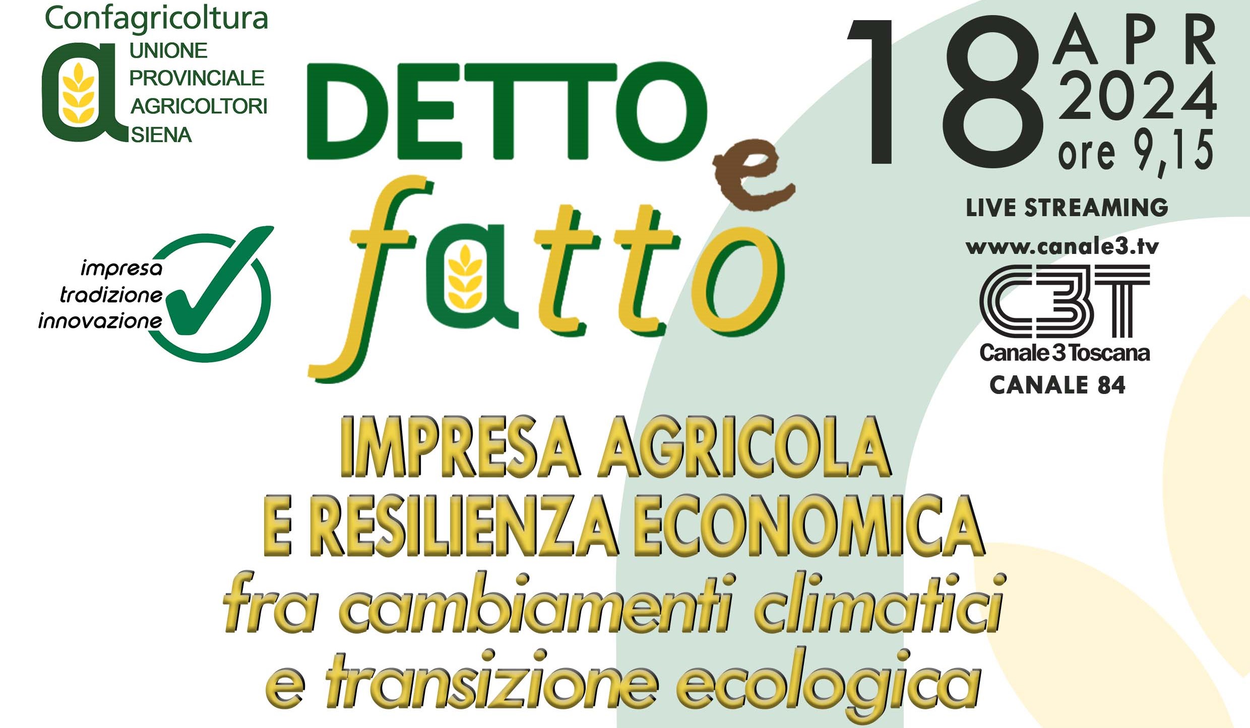 Impresa agricola e resilienza economica, fra cambiamenti climatici e ...